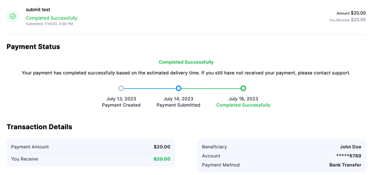 Viewing your payment details – Payment Labs