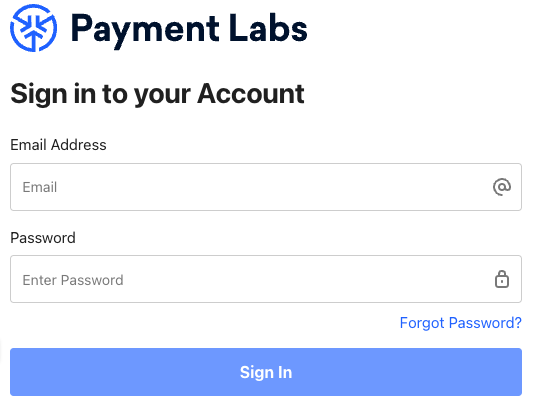 Updating your password – Payment Labs